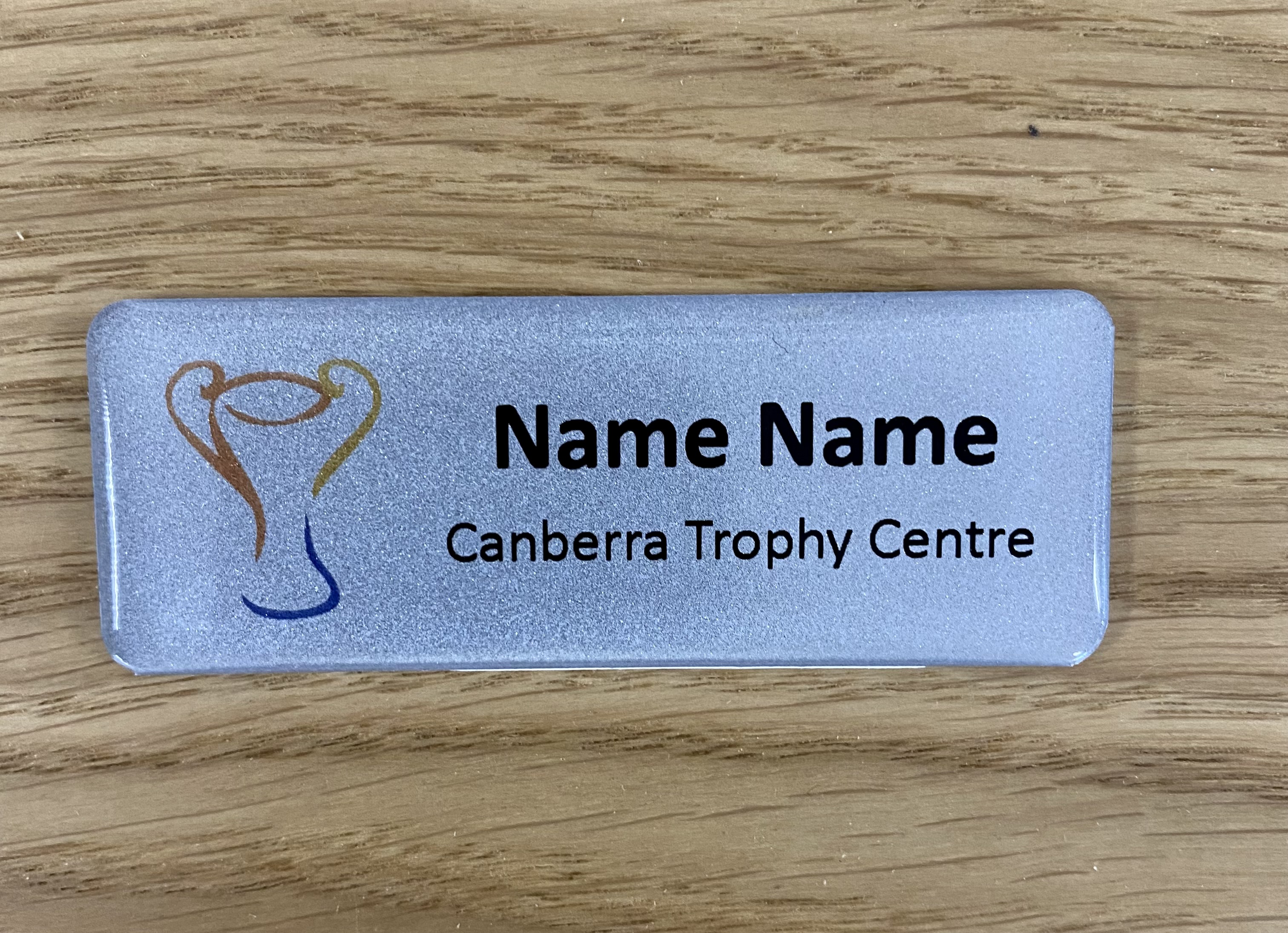 NAME BADGE SILVER DOME – Canberra Trophy Centre